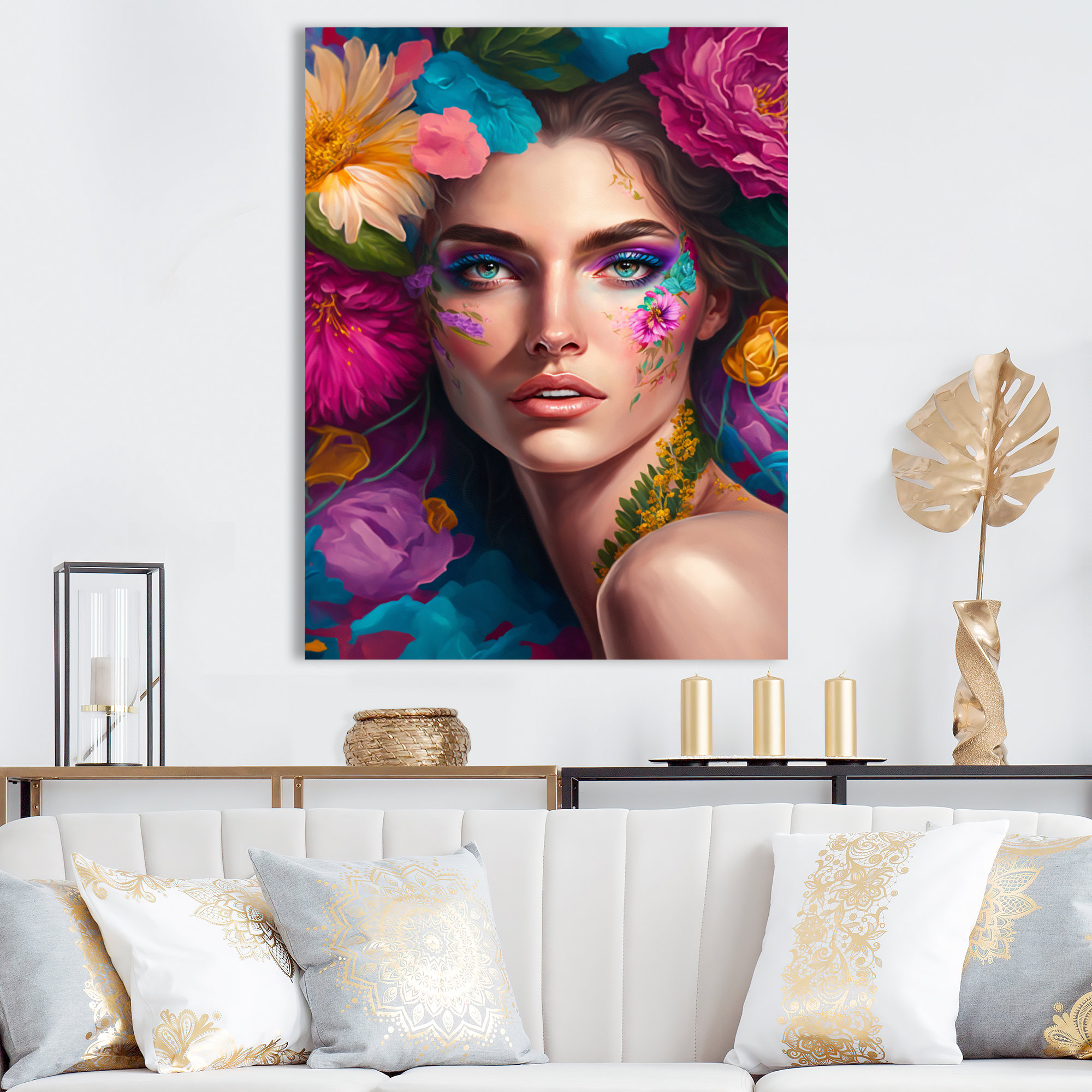 Mercer41 Floral Sensual Woman Portrait VI - Graphic Art on Canvas | Wayfair